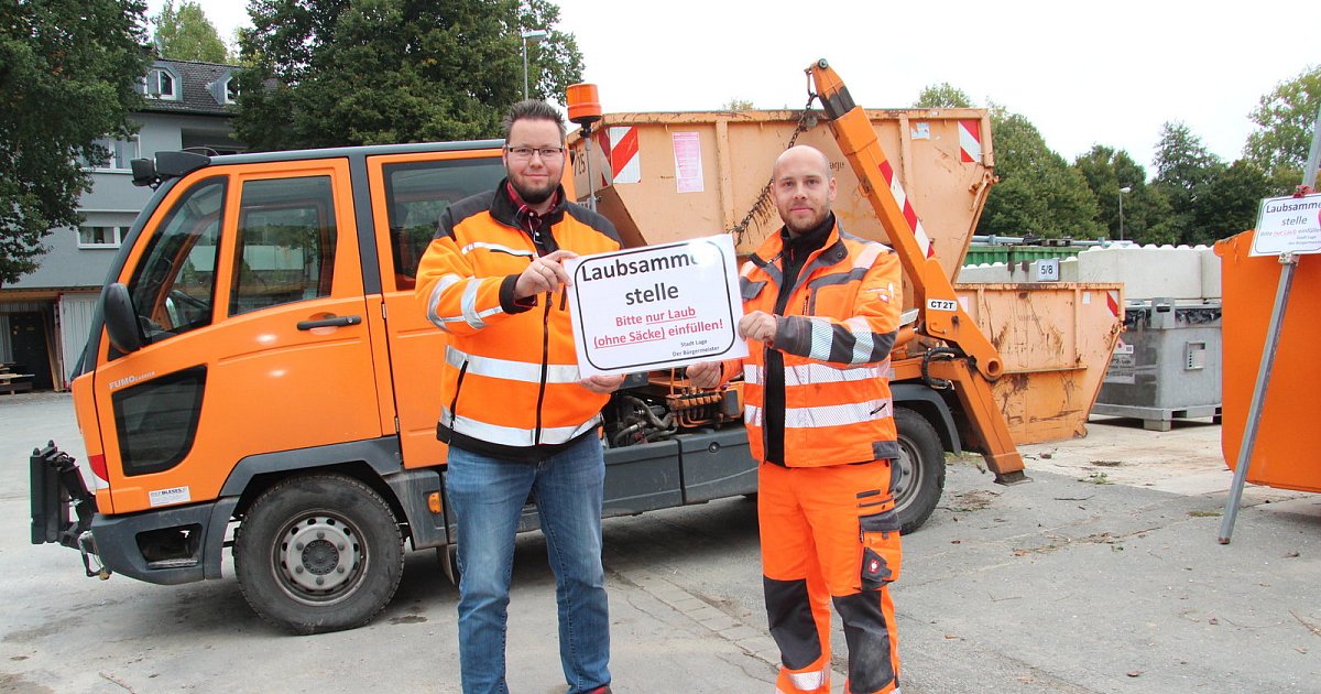 Bürger bestimmter Straßen können in Lage das Laub in städtischen Mulden ...