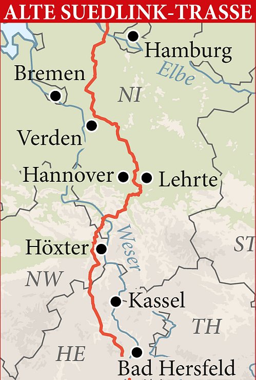 Suedlink-Stromtrasse macht Bogen um OWL | Lokale Nachrichten aus Lippe ...